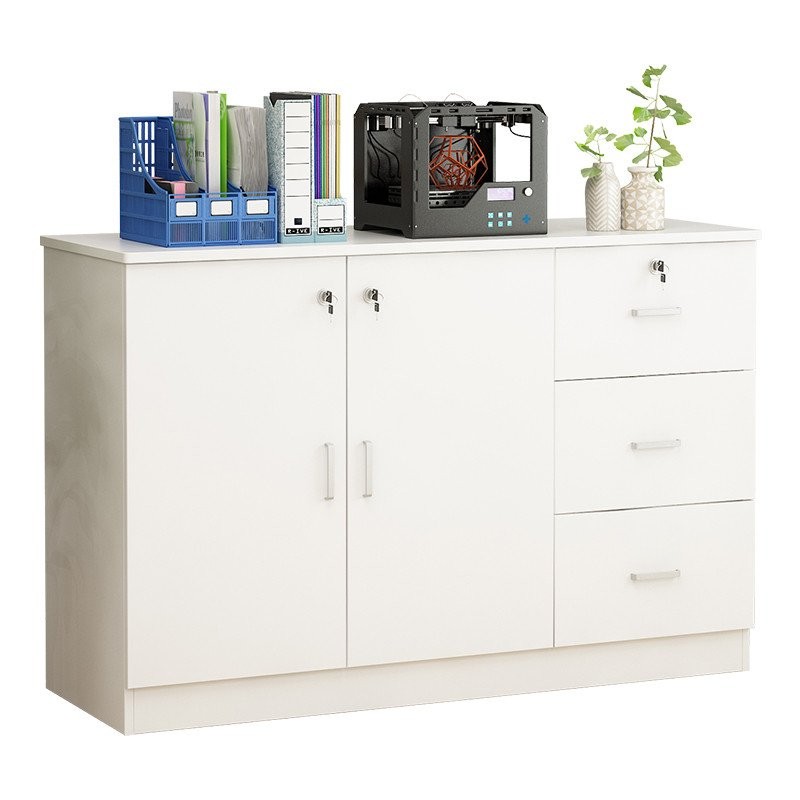 Office File Cabinet Wooden Low Cabinet with Lock Storage Cabinet ...