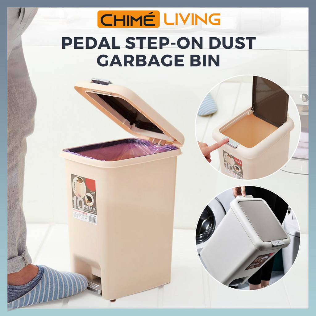 Plastic Dustbin Waste Garbage Rubbish Bin | Dual Opening Floor Bin with ...