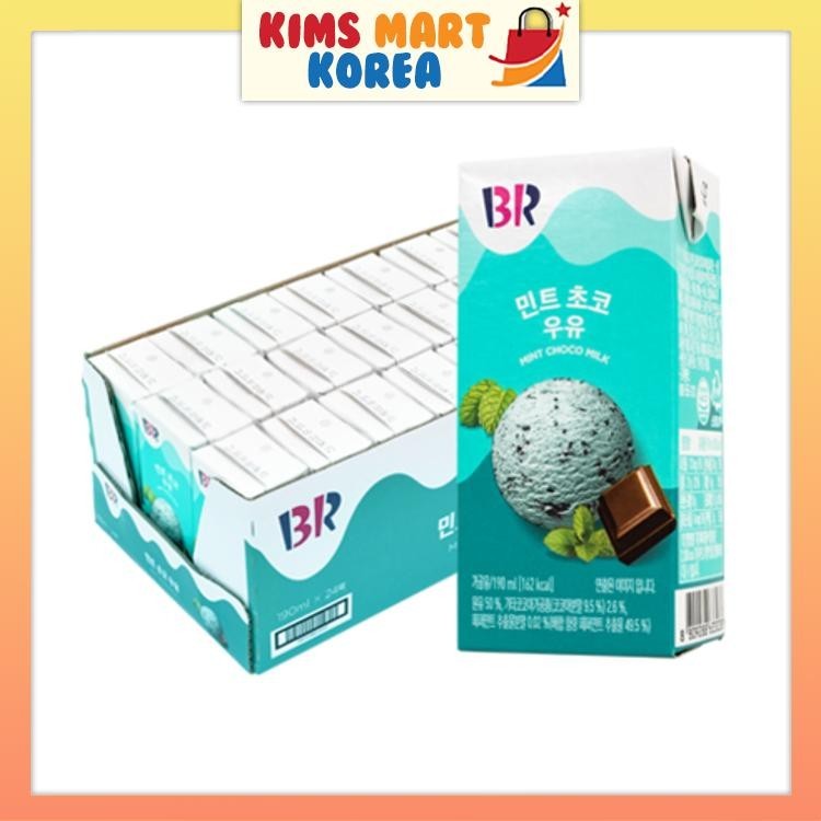 Baskin Robbins Mint Chocolate Milk Korean Drink Food 190ml x 24pcs ...