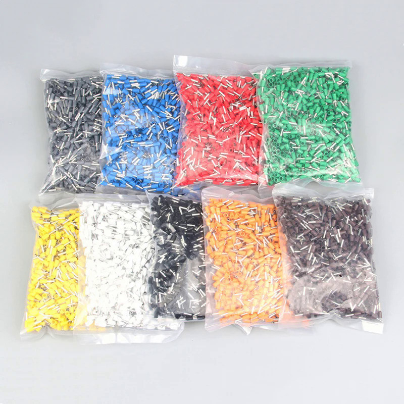 1000PCS Insulated Ferroles Crimp Terminal Cord End Wire Connector E0508 ...