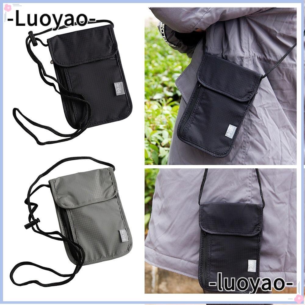 LUOYAO RFID Passport ID Bag, Multi-Functional Nylon Document Pouch ...