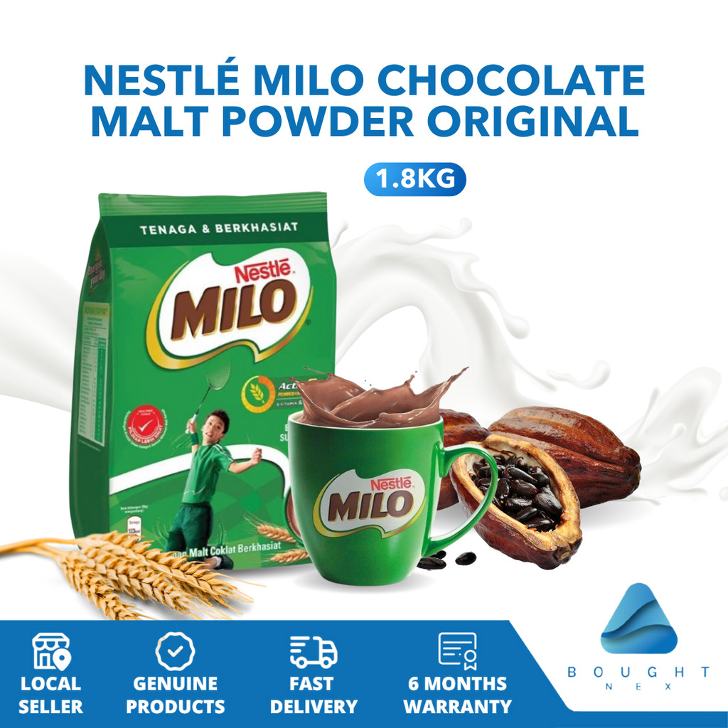 NESTLÉ Milo Chocolate Malt Powder Original 1.8kg - Rich, Creamy ...