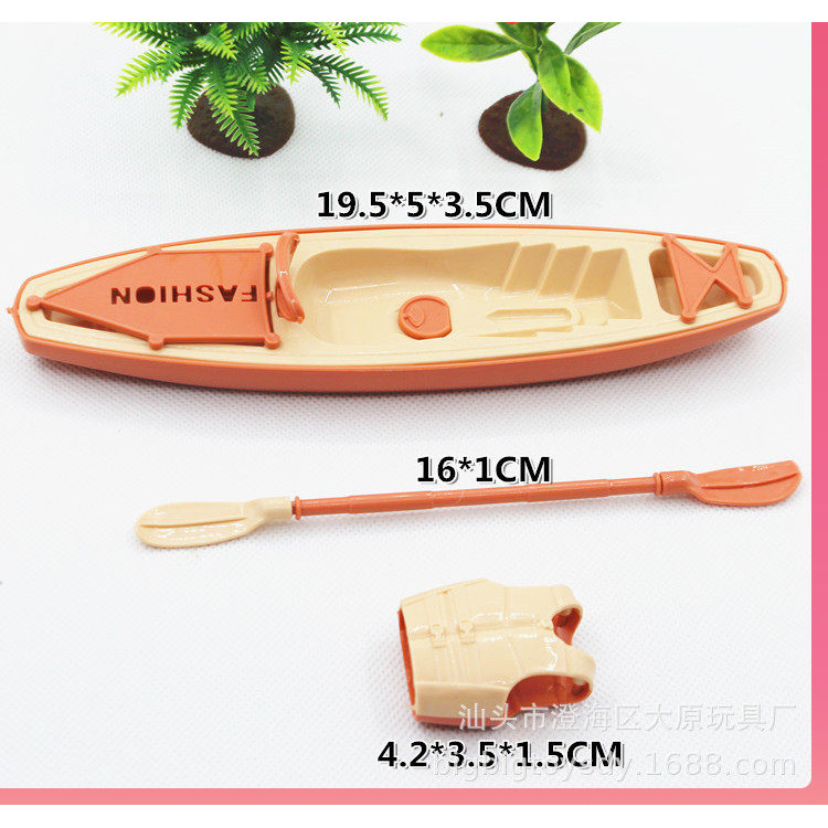 1 Set Realistic Plastic Kayak Models With Paddles And Plastic Canoe ...