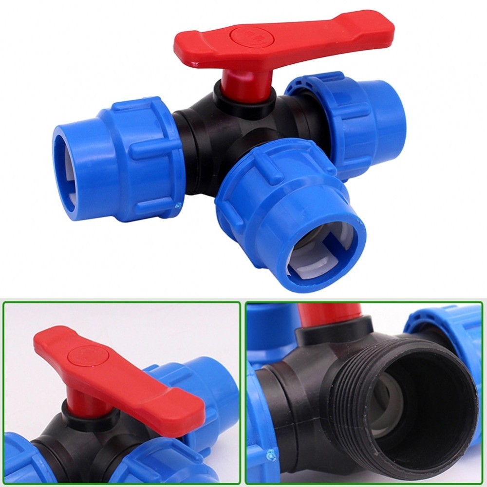 Plastic Valve for PE Pipe Junctions PE Pipe 3 Way Ball Valve for Easy ...