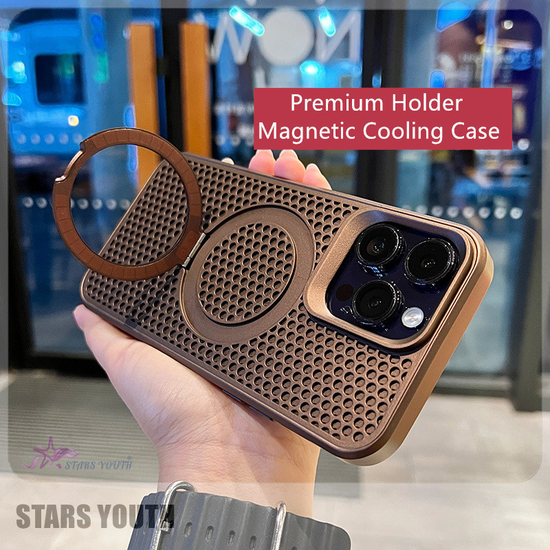 Luxury Heat dissipation Breathable Magnetic Phone Case with Stand for ...