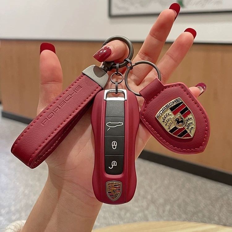 Porsche Bordeaux Red Key Case Taycan/911/718/Boxster/Cayman/Panamera ...
