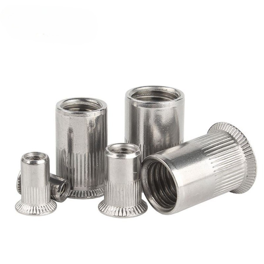 304 Stainless Steel Rivet Nut Pull Nut Flat Head Knurled Rivet Nut Pull ...