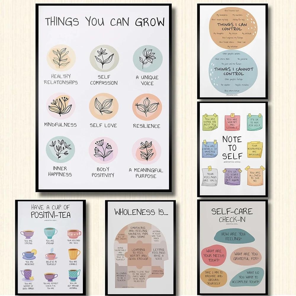 Frames Self Care Mental Health Therapy Posters and Prints Self-love ...