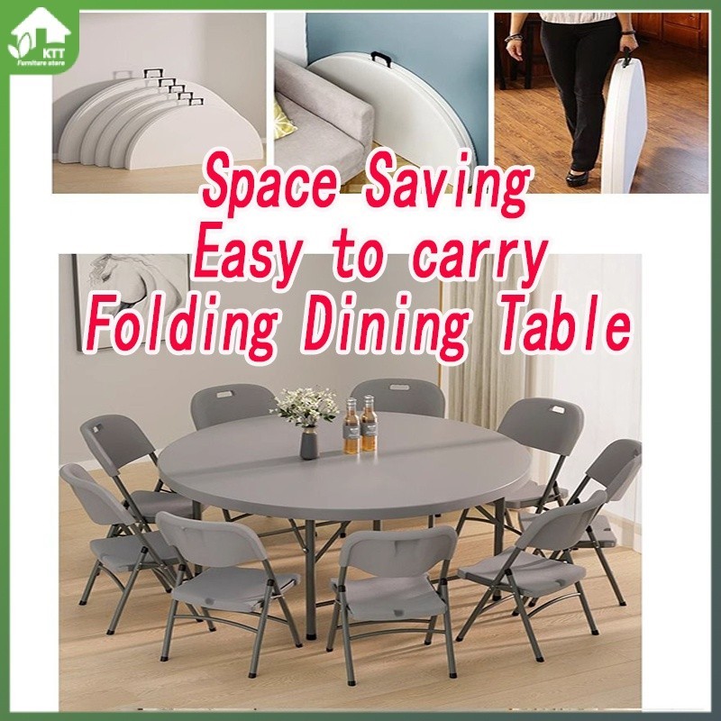 Dining table table round simple foldable dining table portable table ...