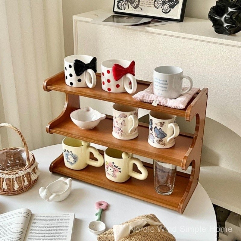 Small Storage Display Rack Tea Table Tea Set Purple Clay Teapot Display ...