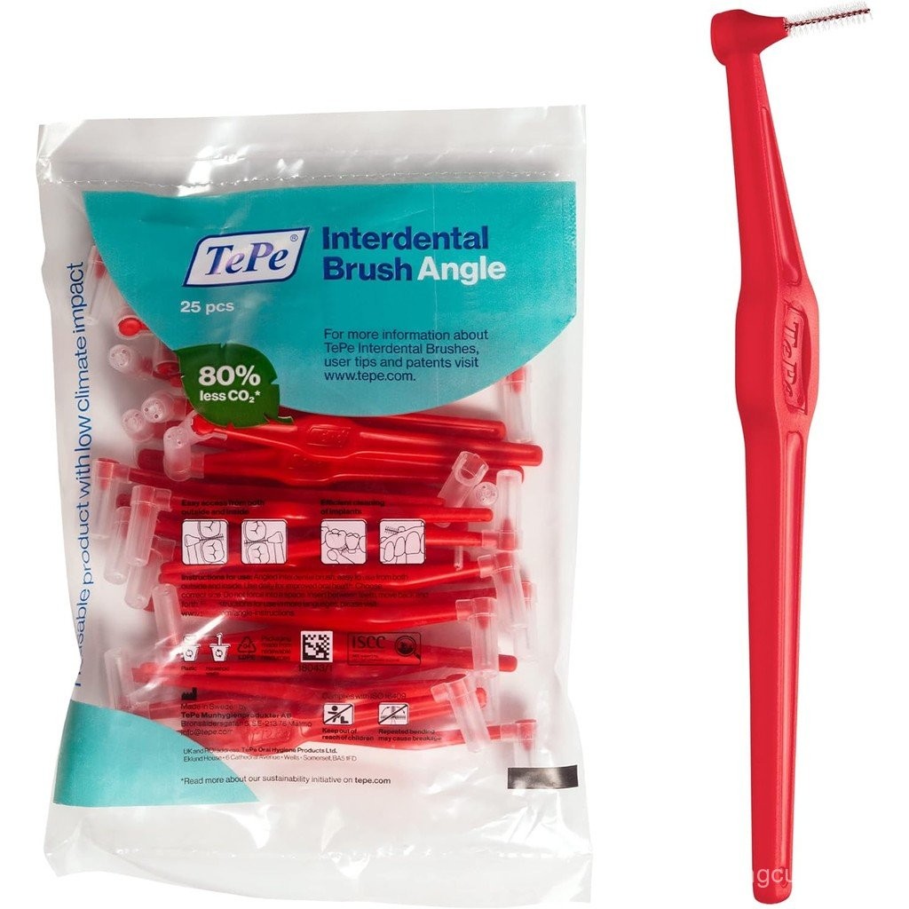 TePe Angle Interdental Brushes 25 Pack (Red) | Shopee Singapore