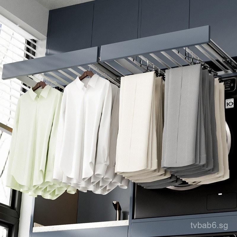 Washing Machine Invisible Clothes Drying Rack Balcony Dryer Hidden Pull ...