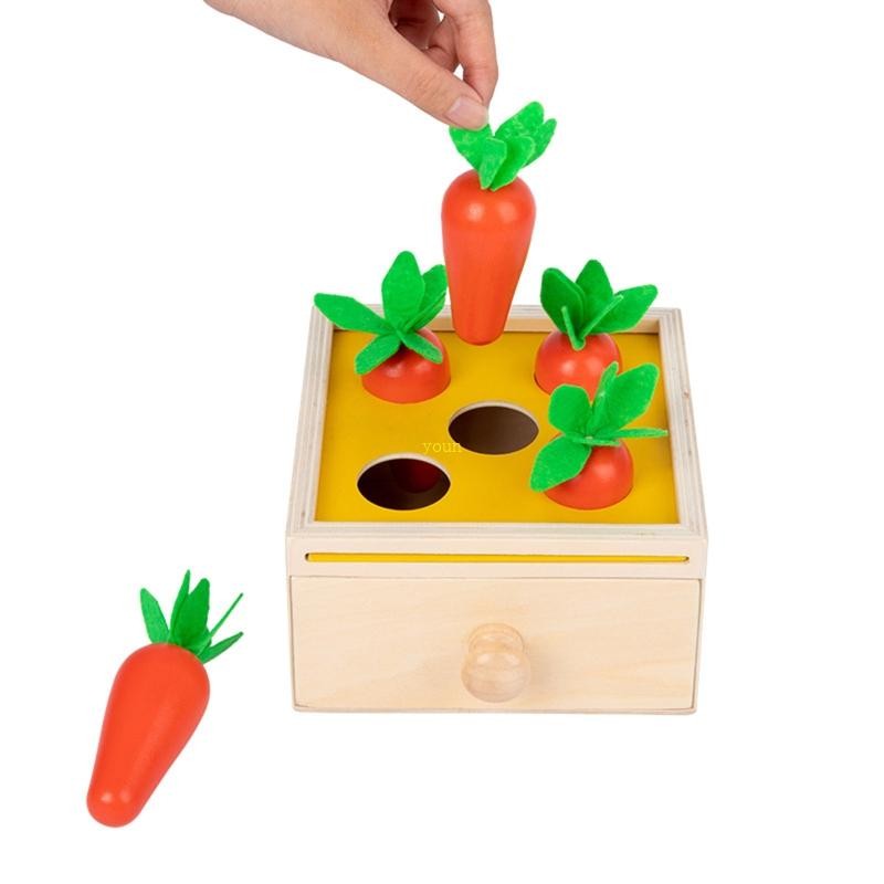 youn 3 in 1 Carrots Sorting Color Shape Matching Board for Kids Brain ...