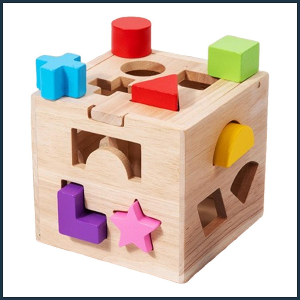 Shape Sorting Cube Blocks Sorter Toy Sorting Cube Classic Fine Motor ...