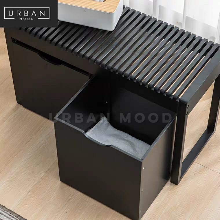 ISAIAH Modern Entryway Storage Bench | Shopee Singapore