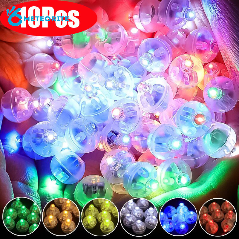 10 Pcs LED Button Battery Powered Colorful Flashing Mini Transparent ...