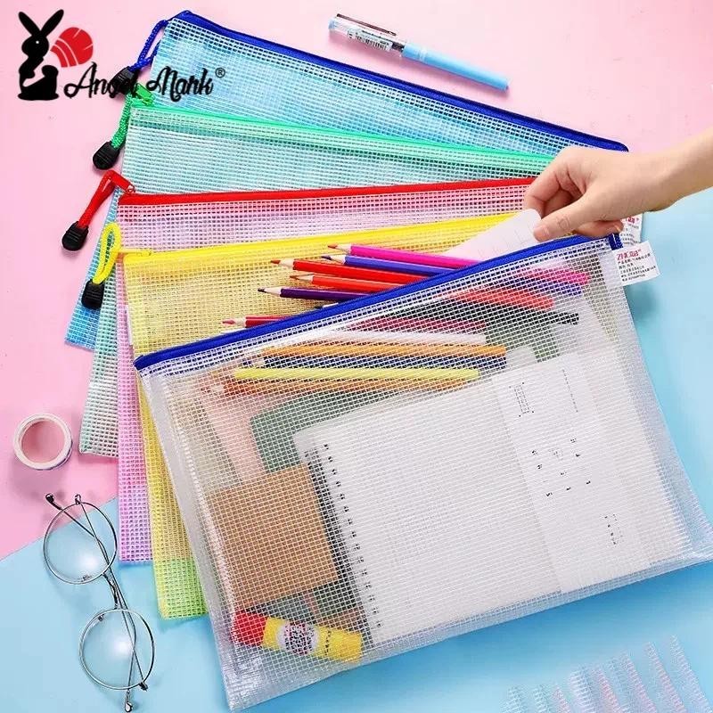 AngelMark A3 A4 A5 A6 Portable Transparent Single-layer PVC Mesh Zipper ...