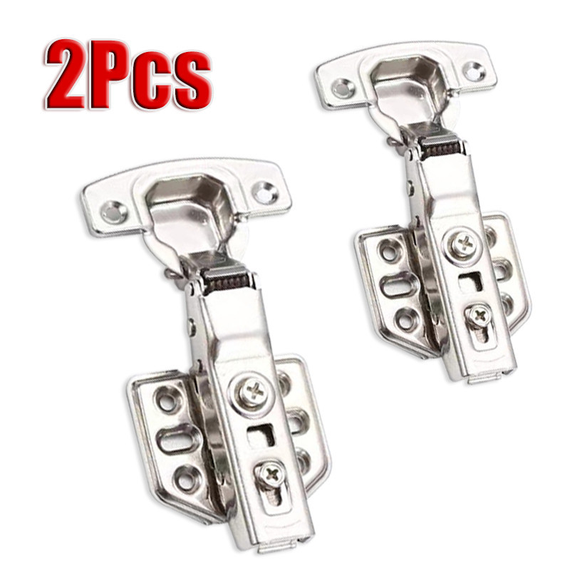 2Pcs Stainless Steel Cabinet Door Hinges Hydraulic Damper Buffer Soft ...