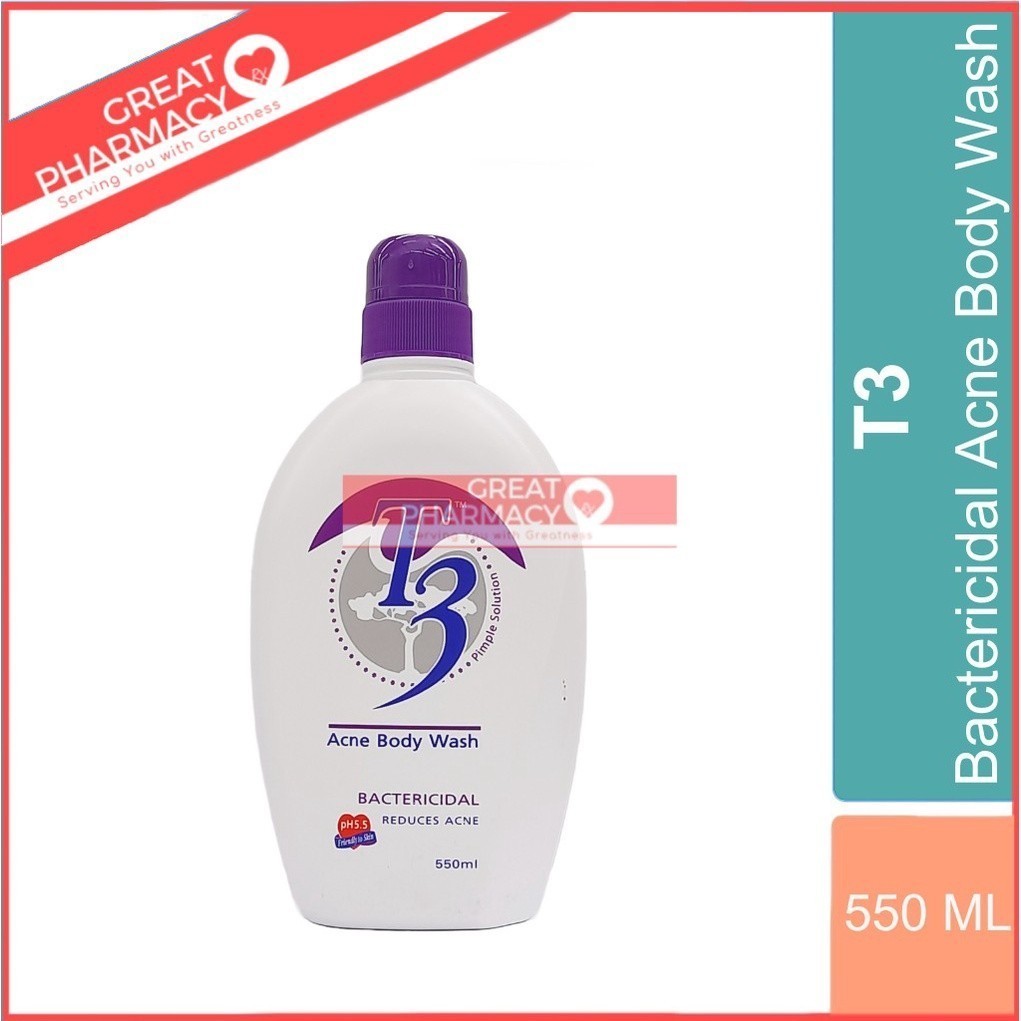 T3 Acne Body Wash Bactericidal 550ml (Exp: year 2025) | Shopee Singapore