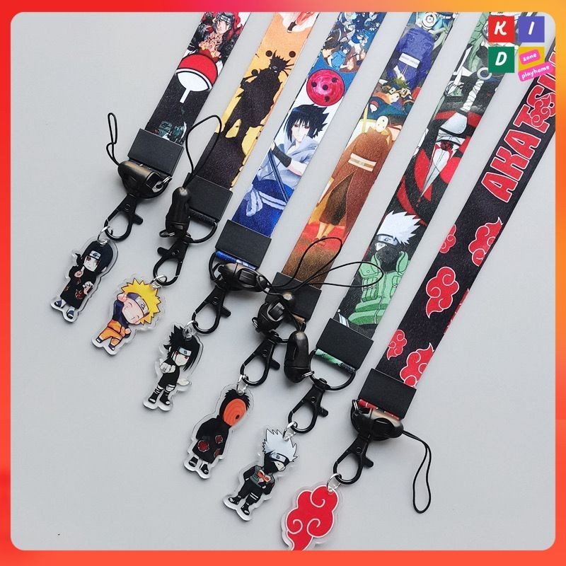 Naruto Anime Akatsuki Lanyard Neck Strap Card Holder ID Key Chain Phone ...