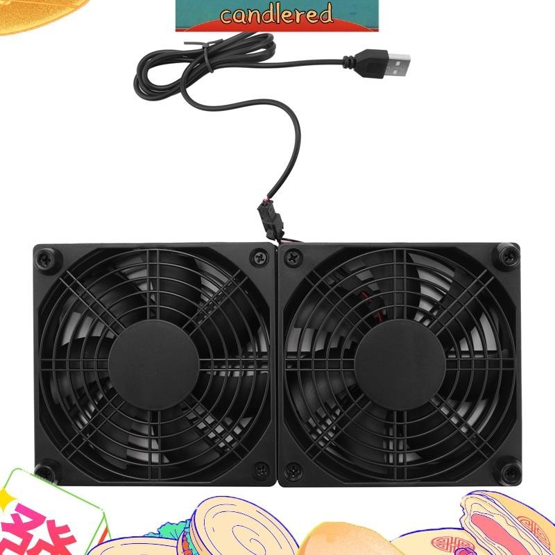 120Mm 5V USB Powered PC Router Dual Fans High Airflow Cooling Fan for ...