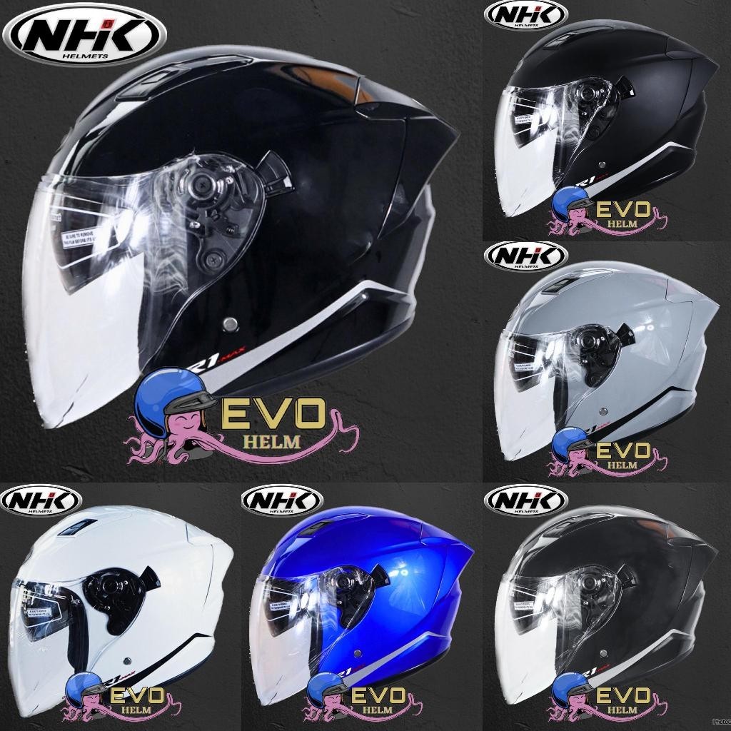 Nhk R1 MAX SOLID DOUBLE VISOR HELMET - NHK R1 MAX HALFFACE ORIGINAL | Shopee Singapore