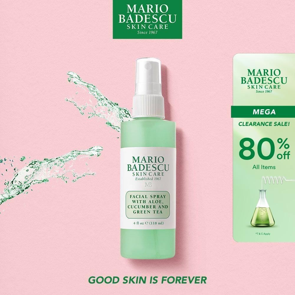 Mario Badescu FACIAL SPRAY W/ ALOE, CUCUMBER & GREEN TEA 4oz. (118mL ...