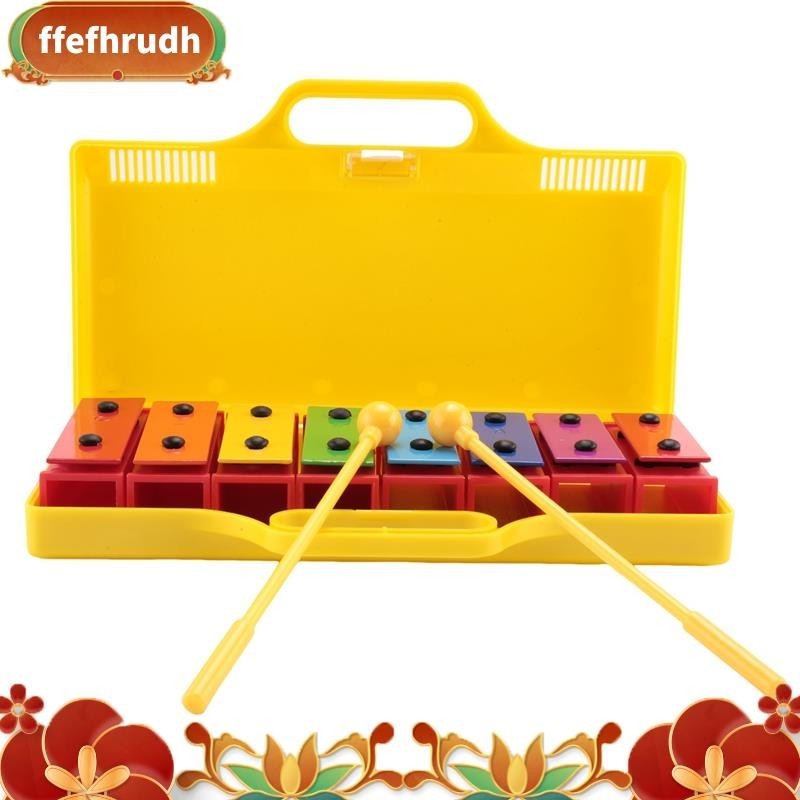 8 Notes Chromatic Xylophone Glockenspiel Resonator Bells Yellow Case ...