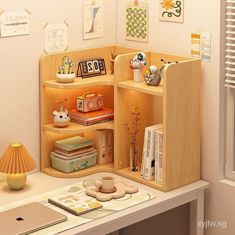 Bookshelf Desk Small Bookcase Desktop Storage Rack Dormitory Students ...