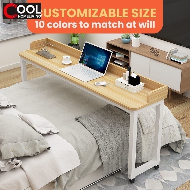 Desk Study Computer Table Movable Bed Table Bedroom Mobile Long Table ...
