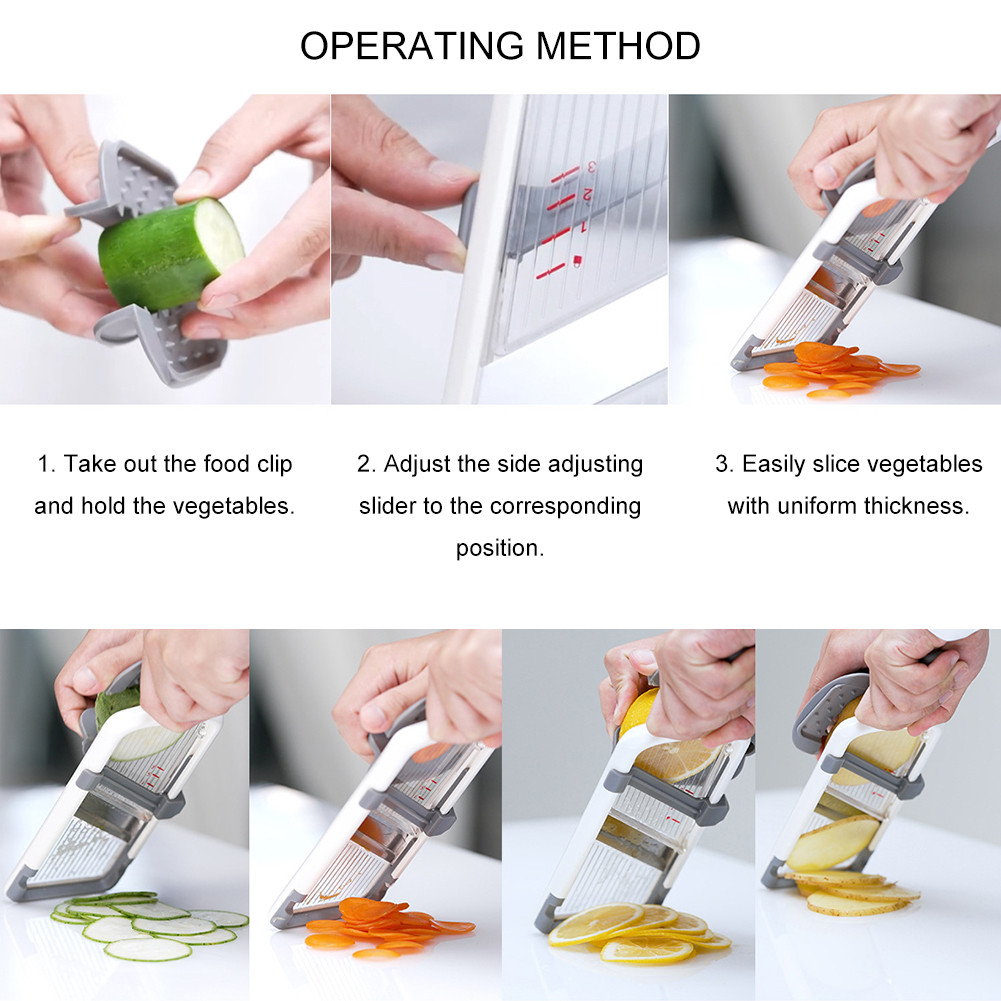 Safe Mandoline Potato Slicer Food Veggie Chopper 3 Modes Adjustable ...