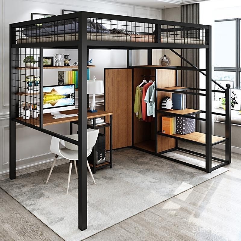 Minimalist Bedroom Iron Art Loft Bed Student Dormitory Upper Bed Lower ...