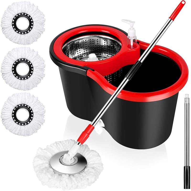 Rotate Mop and Bucket with Twist Extractor Set,360° Spin Mop Bucket ...