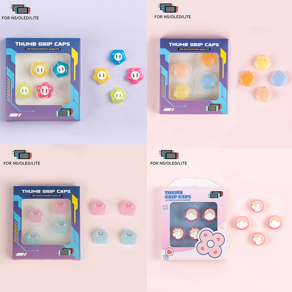 Switch Joycon Thumb Grip Caps Cute Silicone Joystick Cover for Nintendo ...