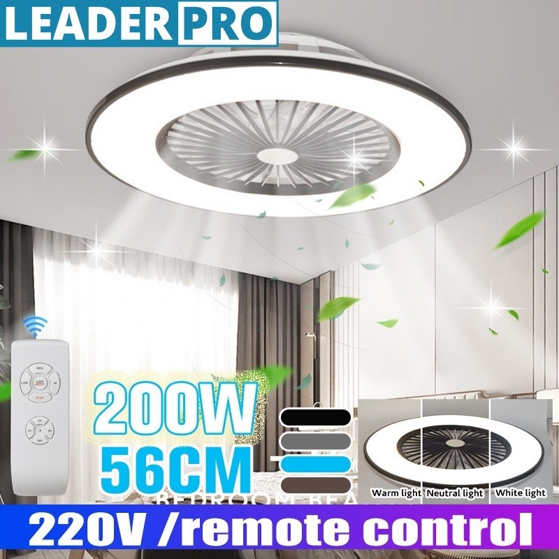 220V 56cm WIFI Dimmable Intelligent LED Ceiling Fan Light Remote ...