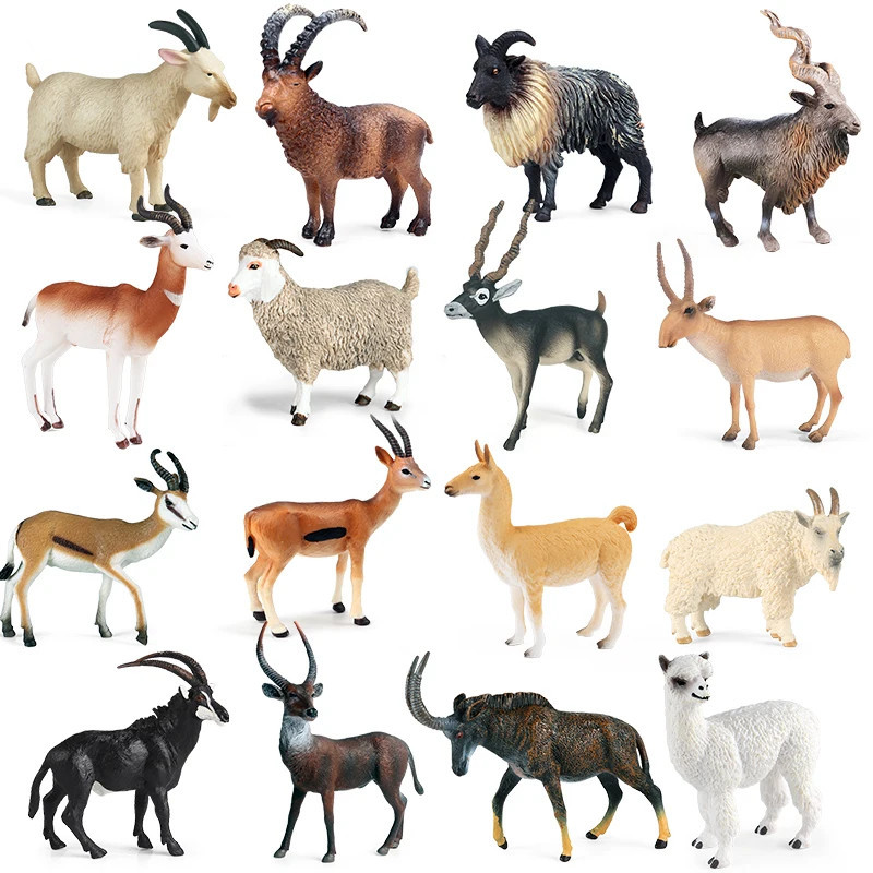 Wild Animals Antelope Alpaca Lamb Sheep Goat Model Action Figure Farm ...