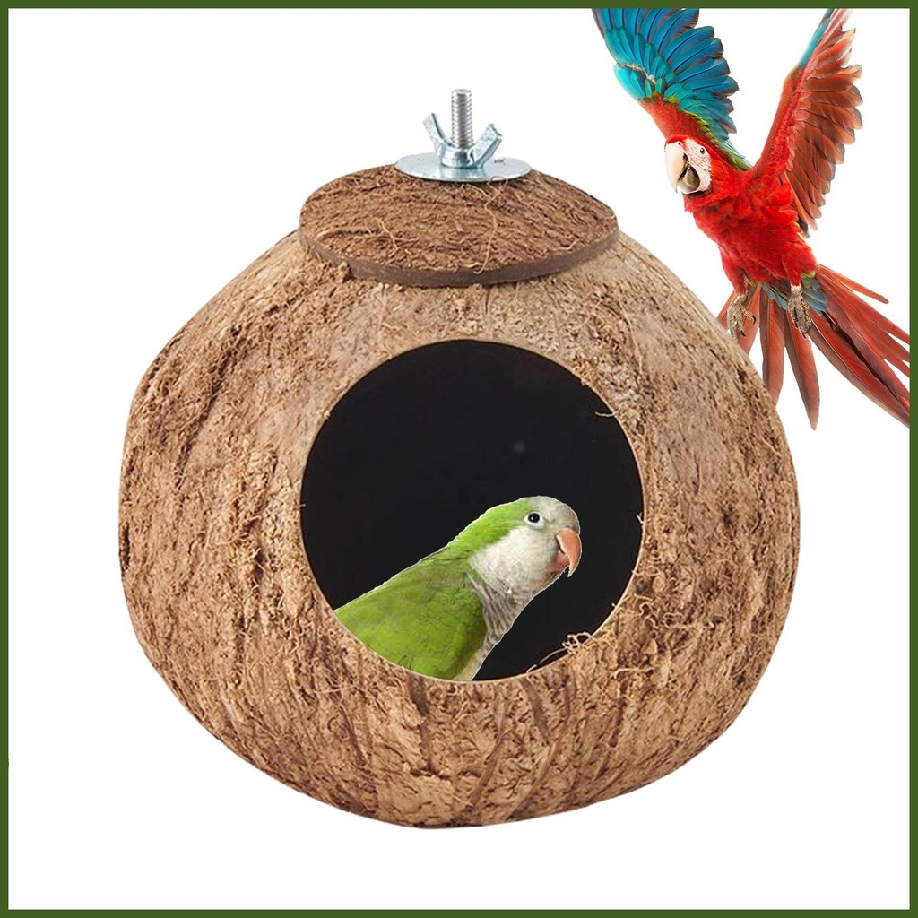 Coco Shell Bird House Coco Husk Nesting House for Birds Lovebirds ...