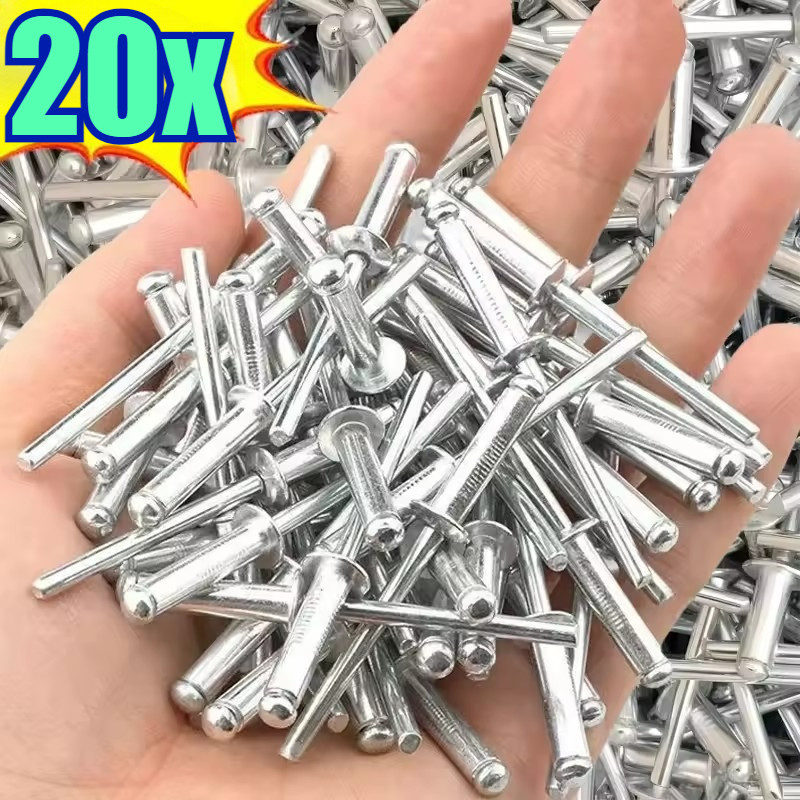 20Pcs Aluminum Alloy Blind Rivets Fasteners - Round Head Pull Rivet ...