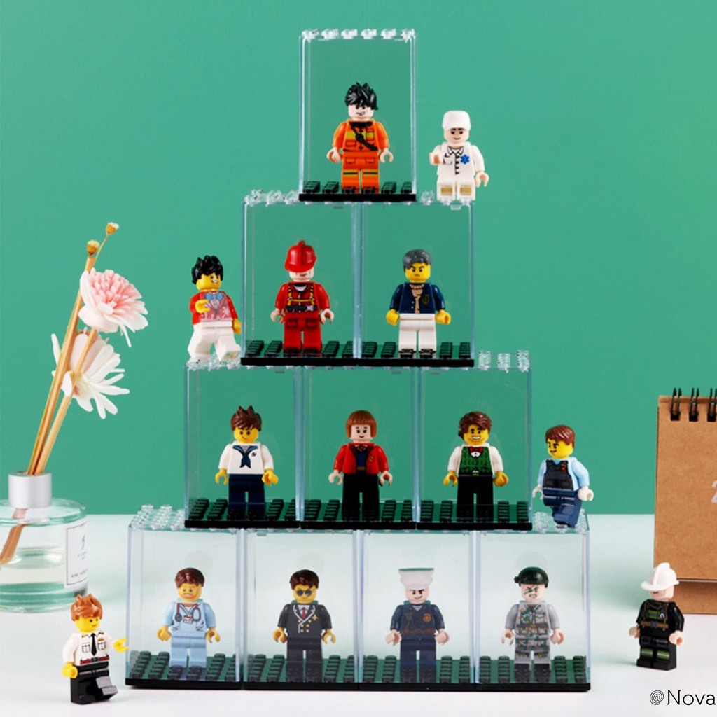Minifigures Clear Display Case Waterproof Stackable Lego Building Block ...