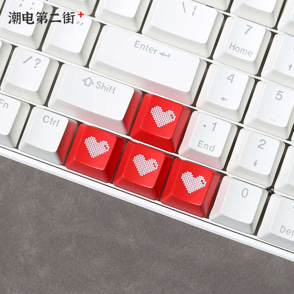 keycaps custom keycaps Red Love Pixel Heart ABS Translucent Unique ...