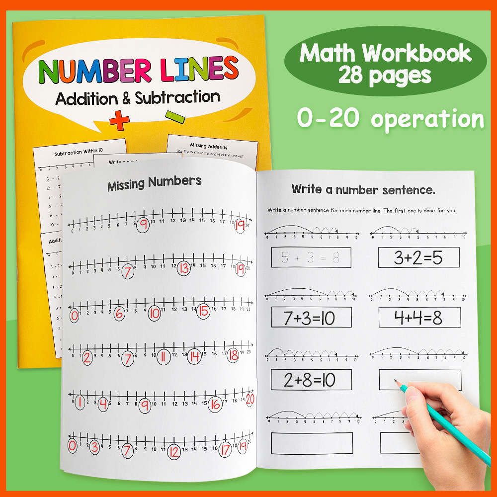 Kid Math Workbook - Addition & Subtraction within 20 with Number Axis ...