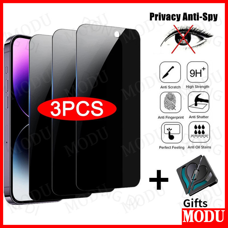 3Pcs Anti-Spy Privacy Tempered Glass Compatible For Samsung A32 A33 A34 A35 A50 A50S A30 A30S ...