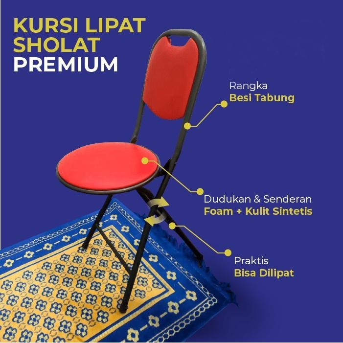 Foldable Chair Sitting Prayer Round Reclining Kerusi Folding Travel ...