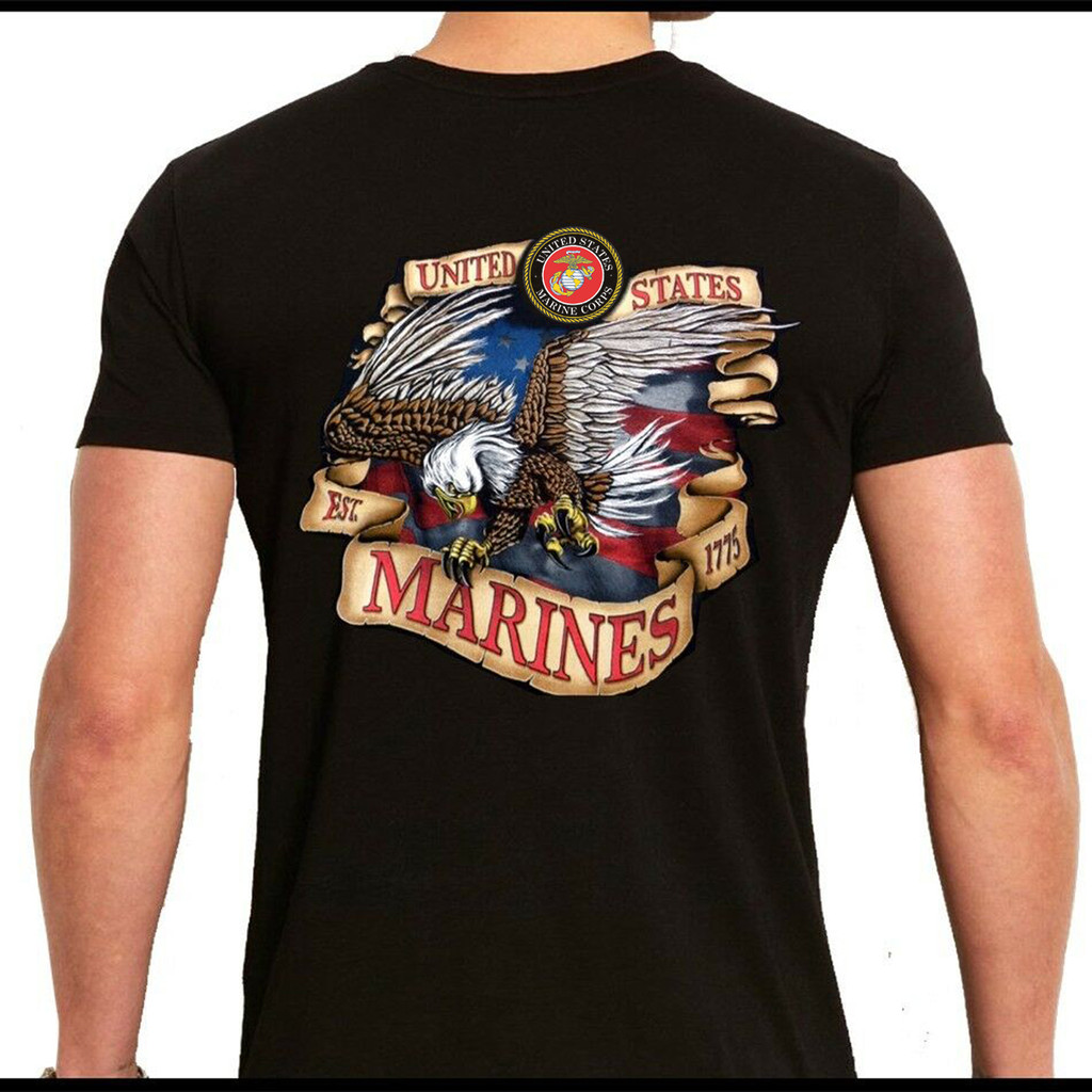Us Marine Corps Marines Attacking Eagle Tshirt Mens cotton | Shopee ...
