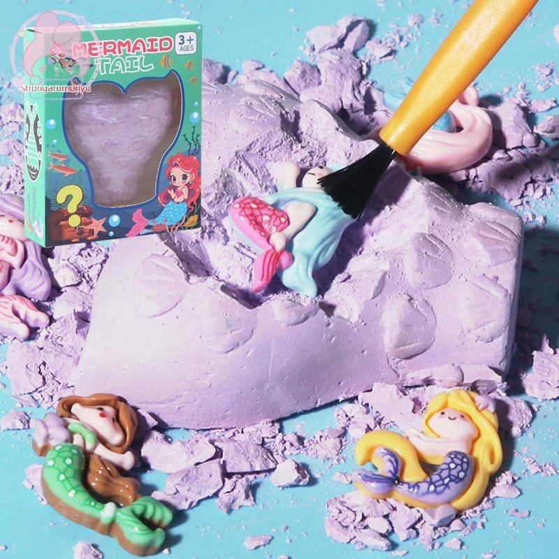 strongaromonyu Mermaid Tail Gemstone Dig Kit Kids Science Kit DIY ...