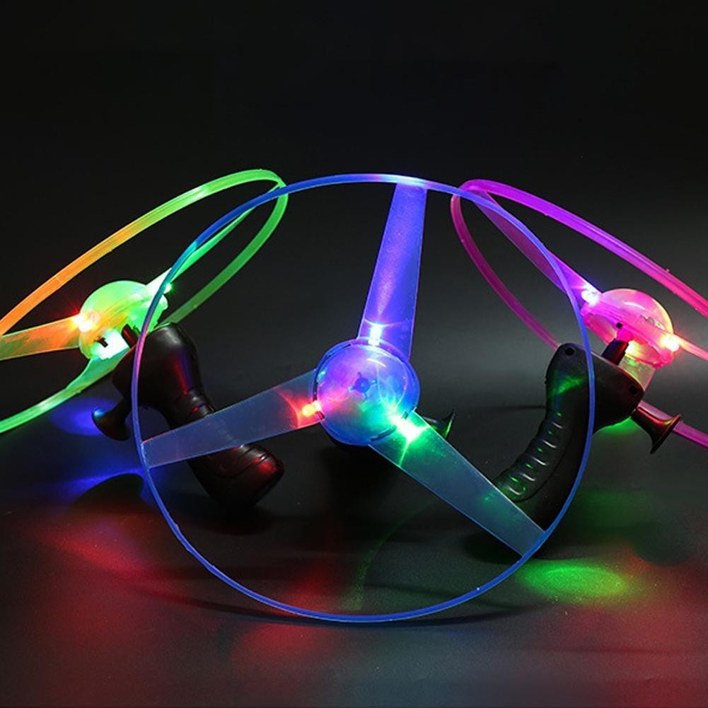 Glow In The Dark Flashing Toys Funny Pull String Ufo Led Light Up ...