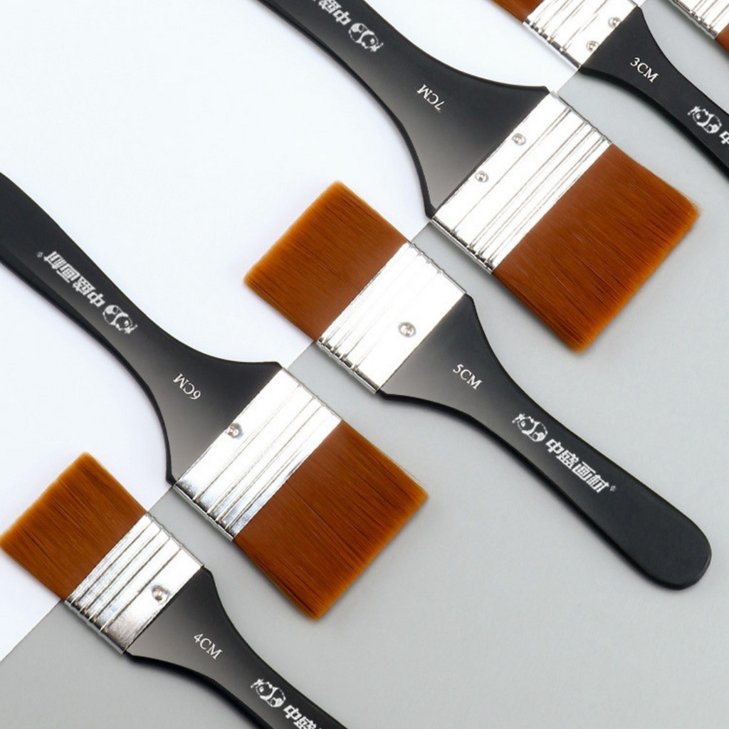 Flat Nylon Brushes for Acrylic Painting Oil Paint Acrylic Paint Brush ...
