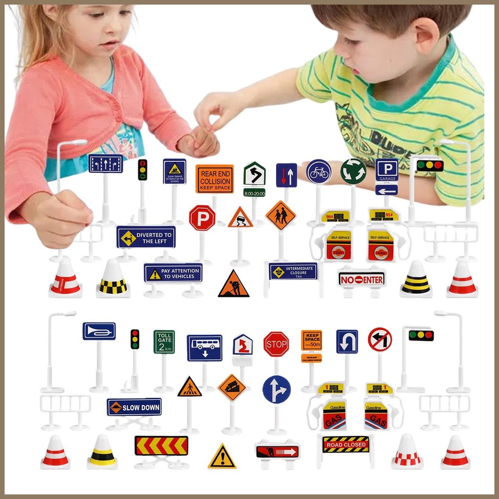 Play Road Signs for Kids Road Sign Toy Playset for Children Puzzle ...