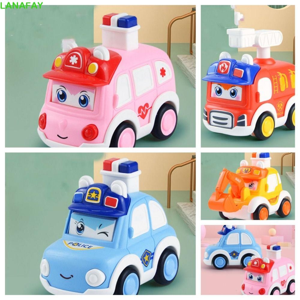 LANAFAY Push and Go Cars, Police Car Vehicle Press and Go Car Toy ...