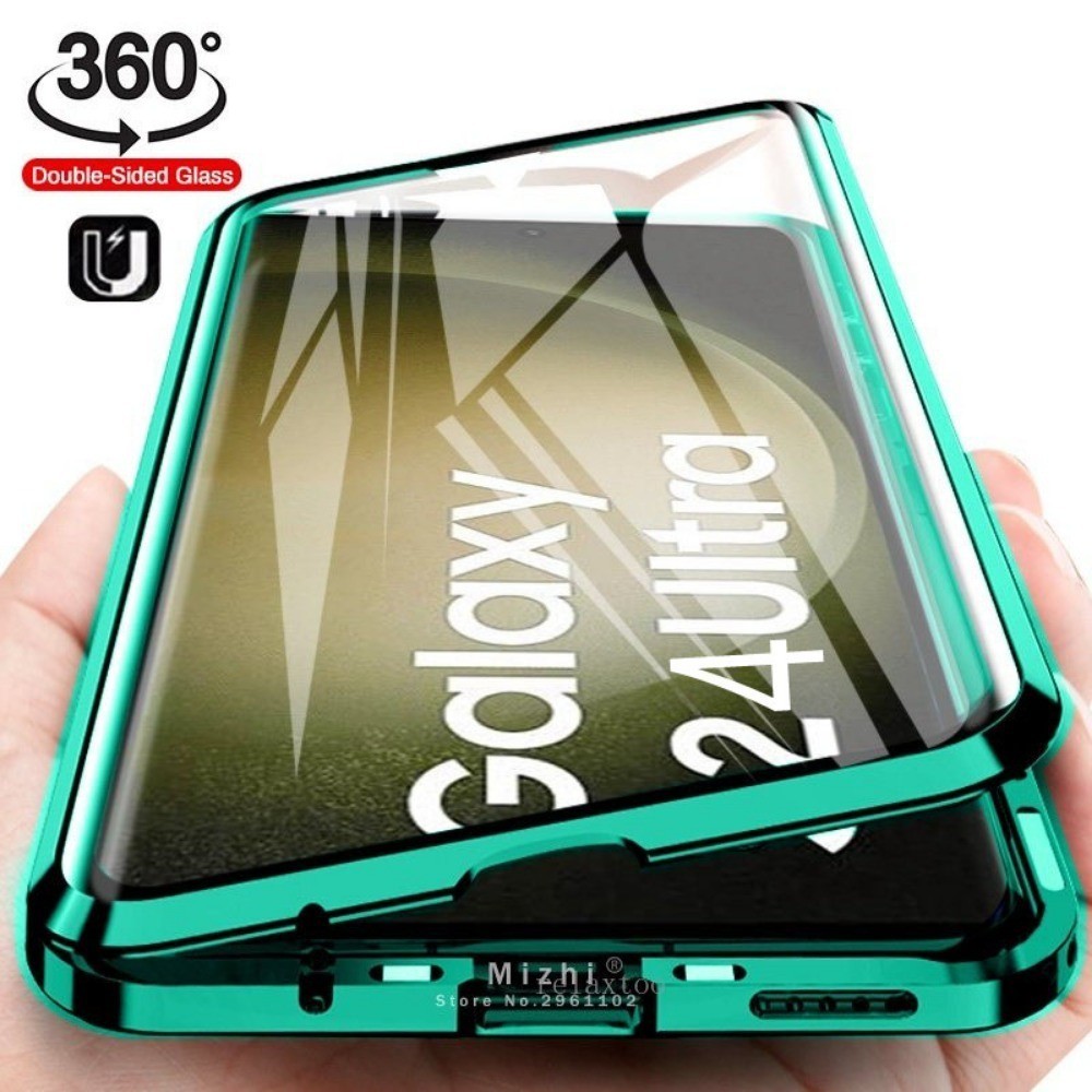 360° Double Side Tempered Glass Case For Samsung Galaxy S 24 S24 Ultra ...